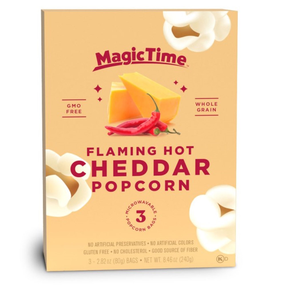 Magic Time Flaming Hot Cheddar Popcorn | Popcorn | De Prijshamer